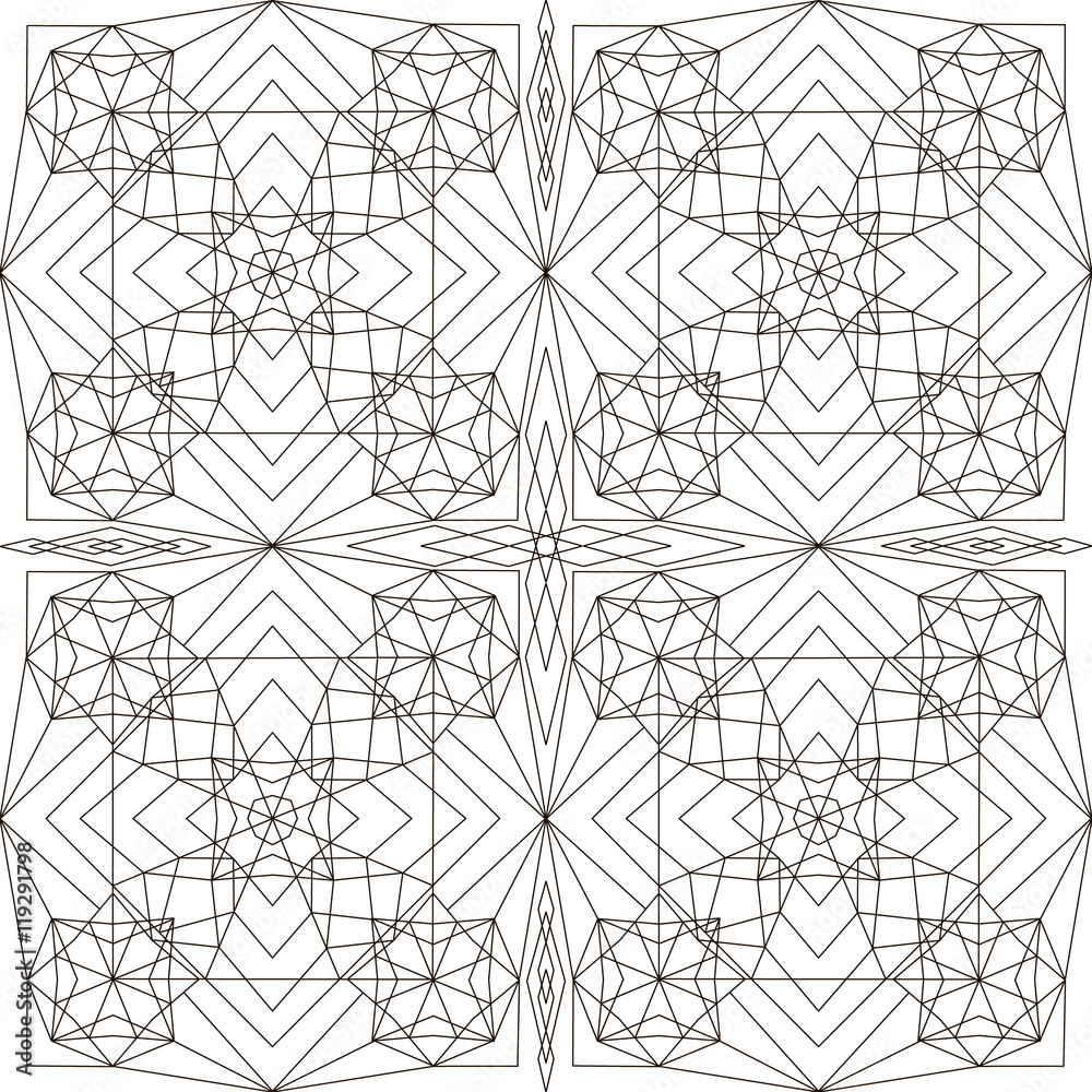geometric pattern in black and white. Page for coloring book Stock ...