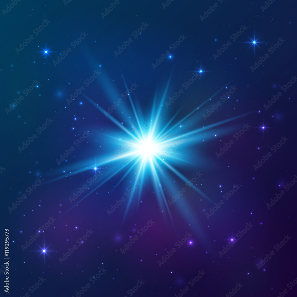 Blue shining vector star Stock Vector | Adobe Stock