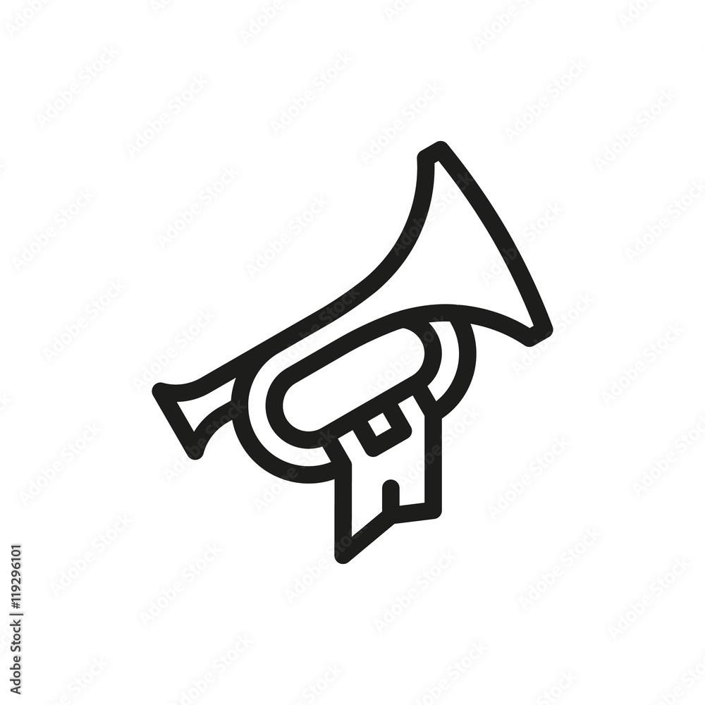 Bugle Hunting Horn on white background Stock Vector | Adobe Stock
