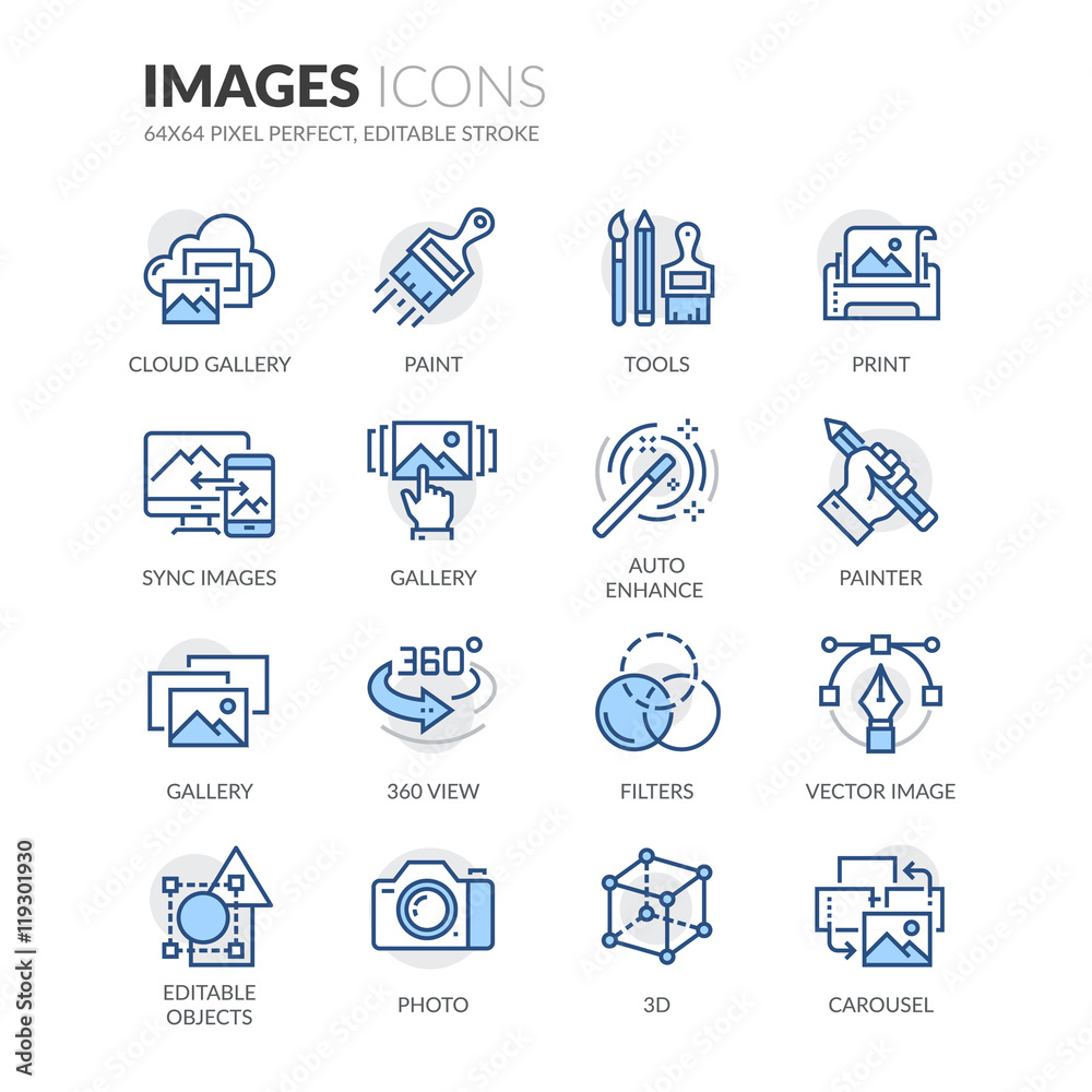 Line Images Icons Stock Vector | Adobe Stock