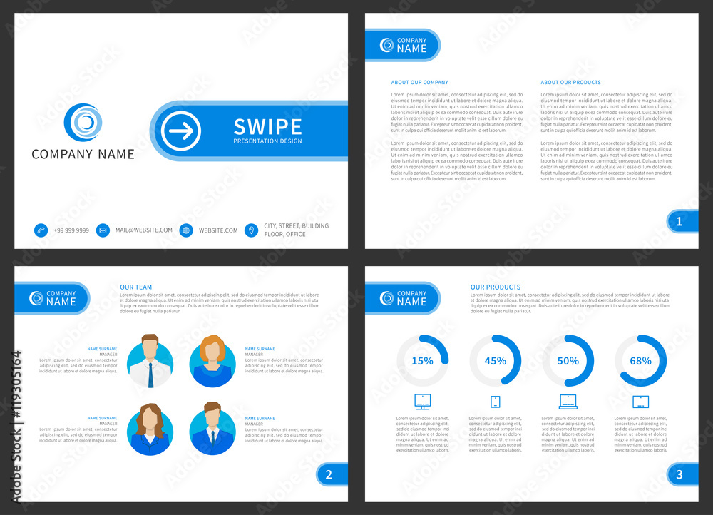Presentation vector layout for corporate documents, report, proposal ...