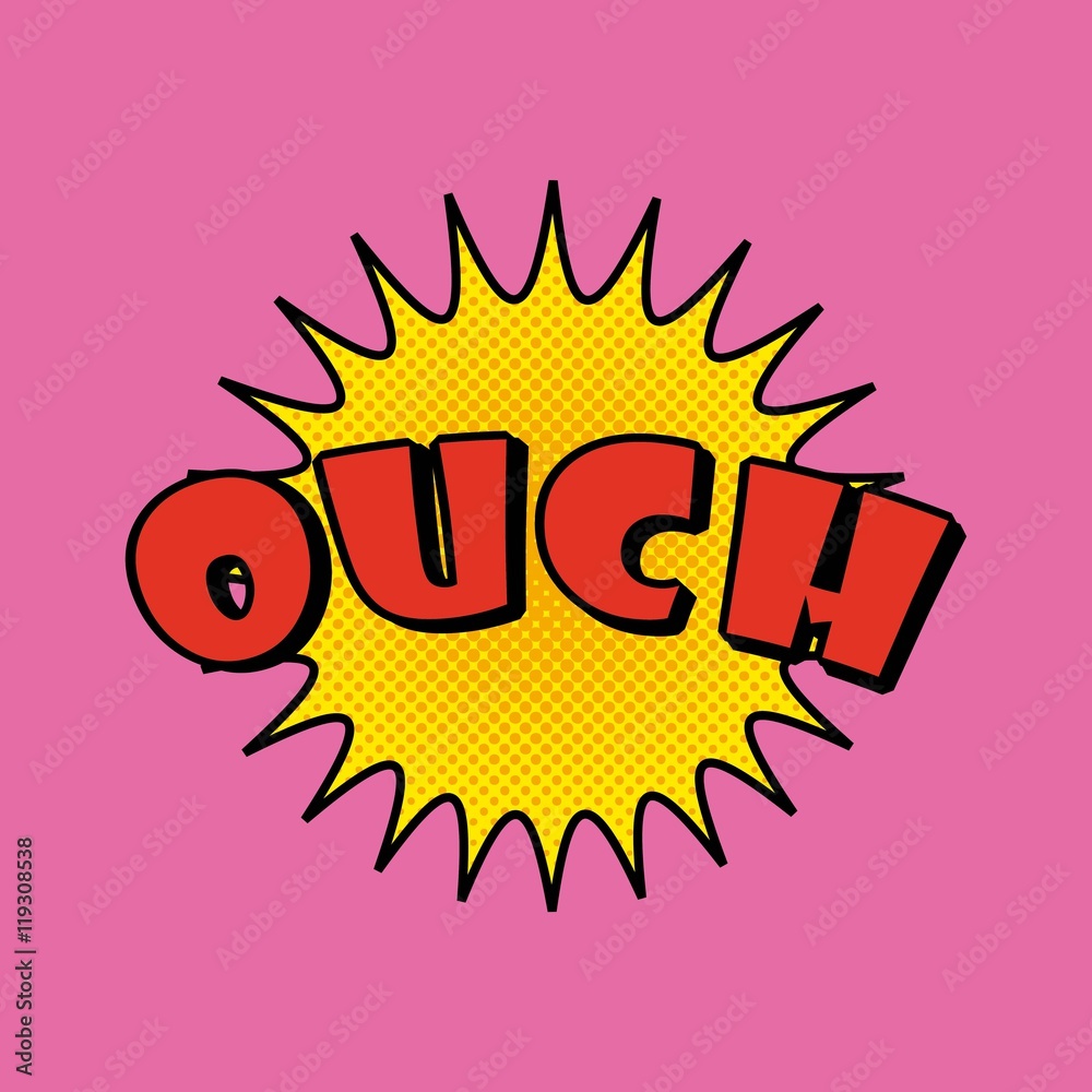ouch comic pop art style Stock Vector | Adobe Stock