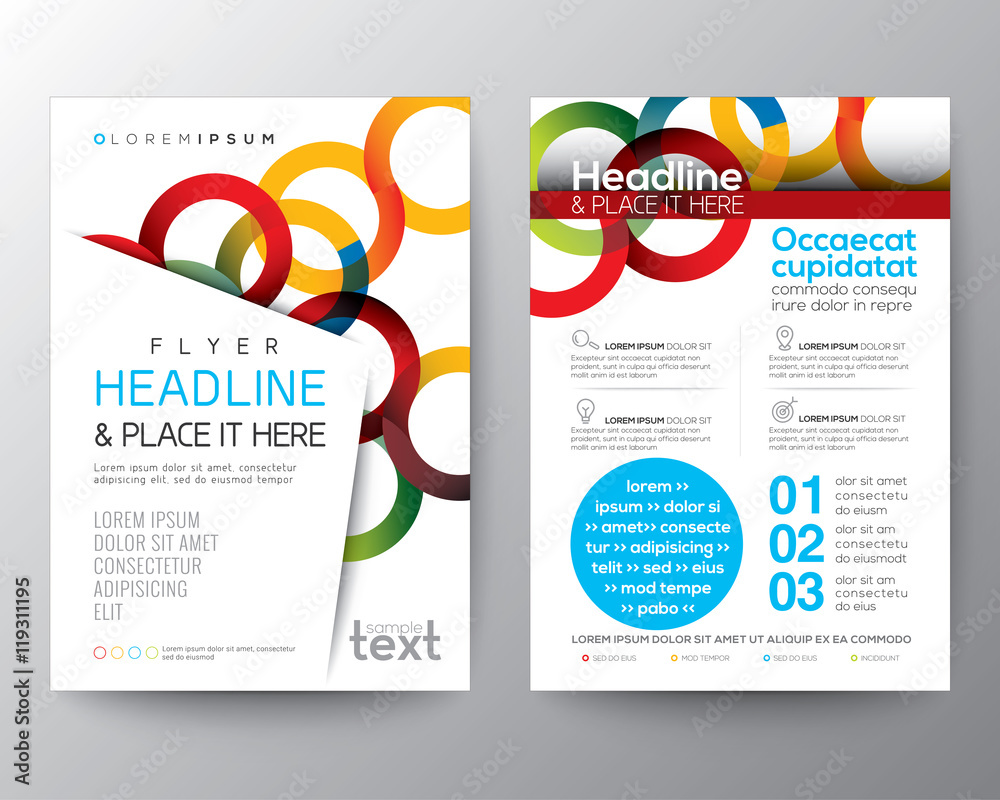 Abstract colorful circle shape on white background for Poster Brochure ...