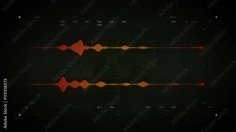 4K Audio Waveform Stereo Black - A visualization of audio waveforms. This clip is available in ...