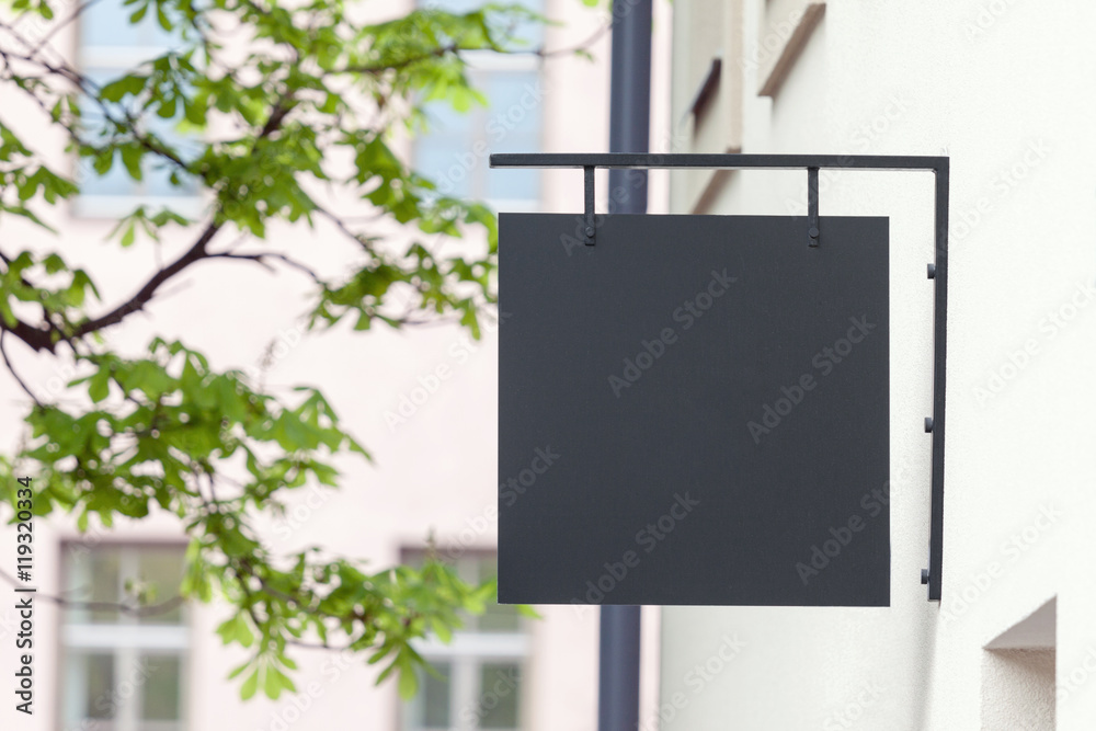 Black empty outdoor signage mockup to add company logo Stock Photo ...