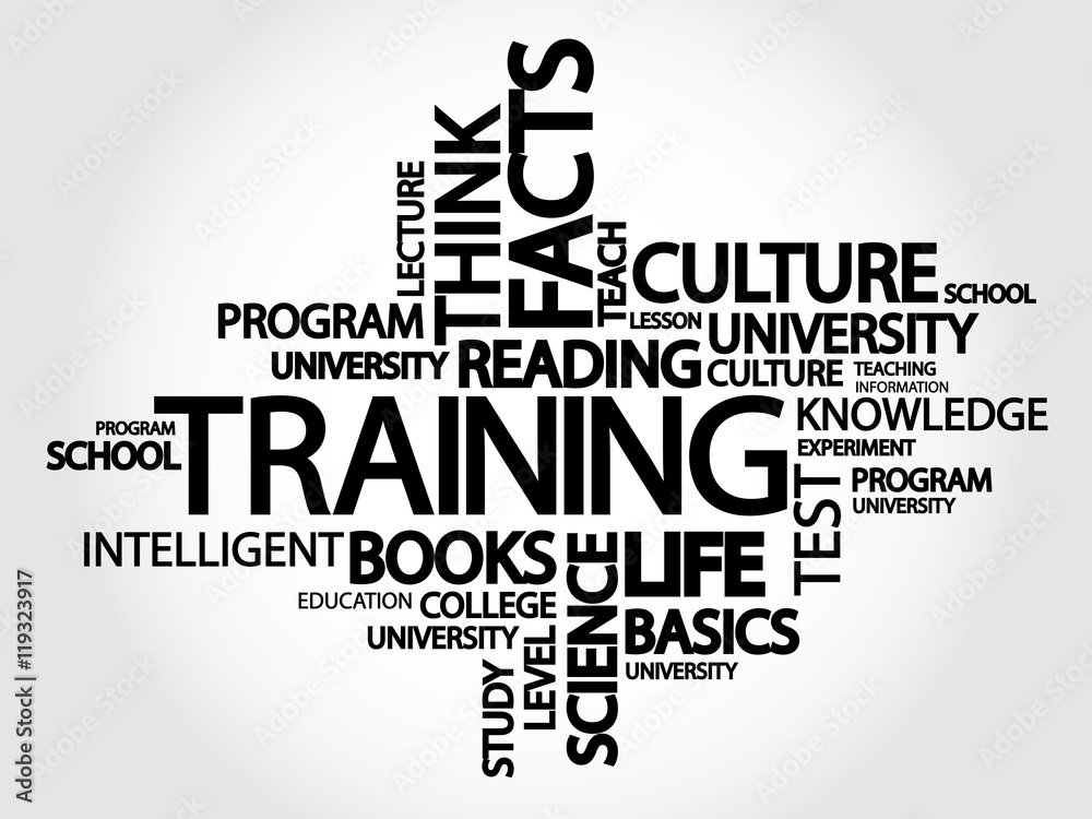 Training Word Cloud Collage Education Concept Background Stock Vector