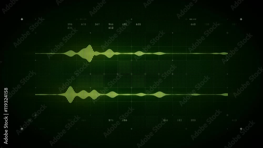 4K Audio Waveform Stereo Green - A visualization of audio waveforms ...