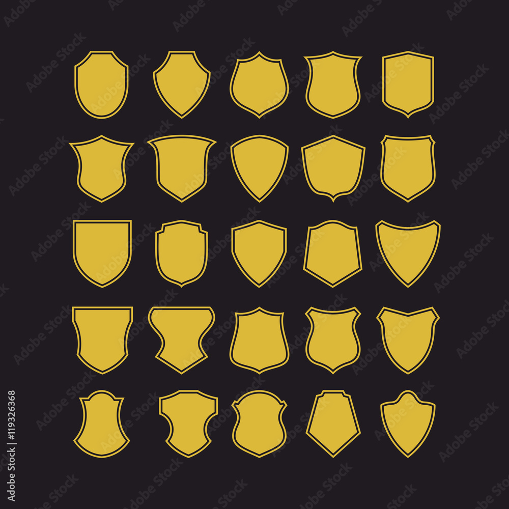 Big set of vector badge shapes, collection of design elements for ...