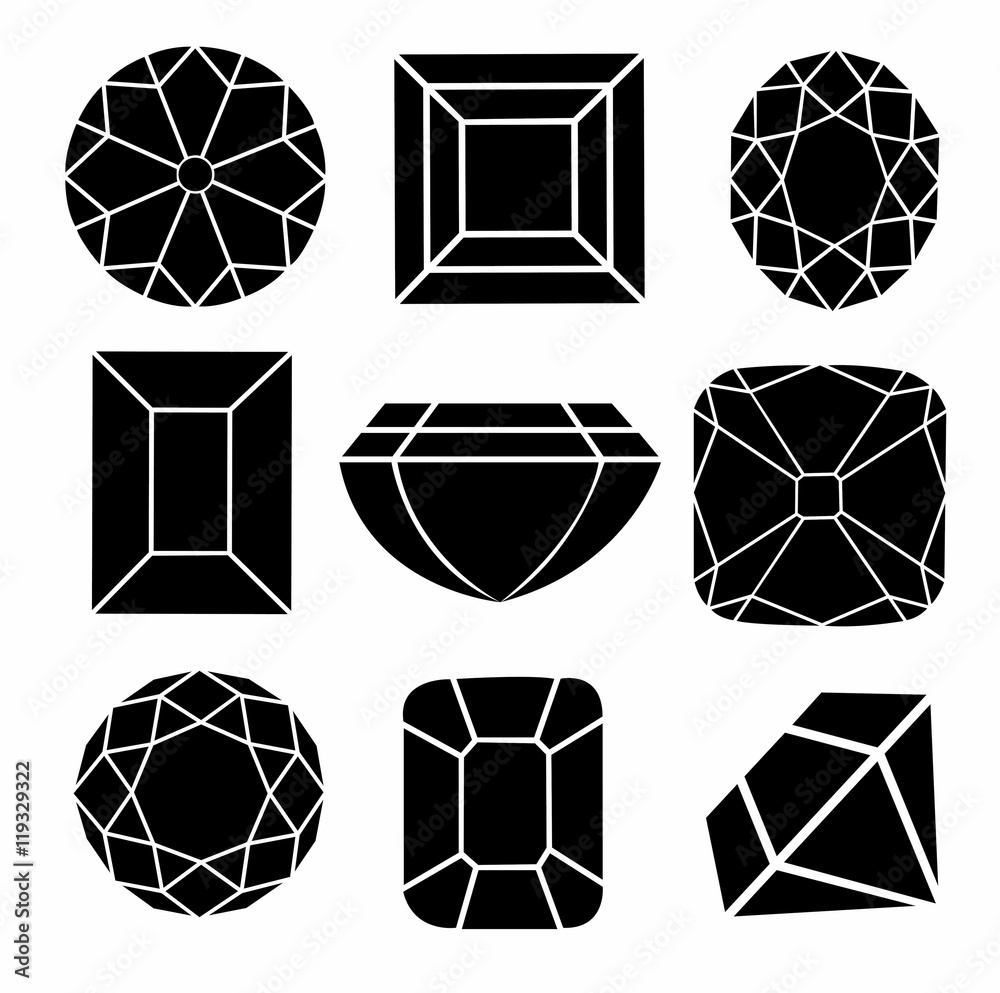 Diamond symbols. Vector illustration Stock Vector | Adobe Stock