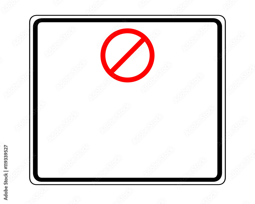 Verbotsschild mit Zusatzschild Stock Vector | Adobe Stock