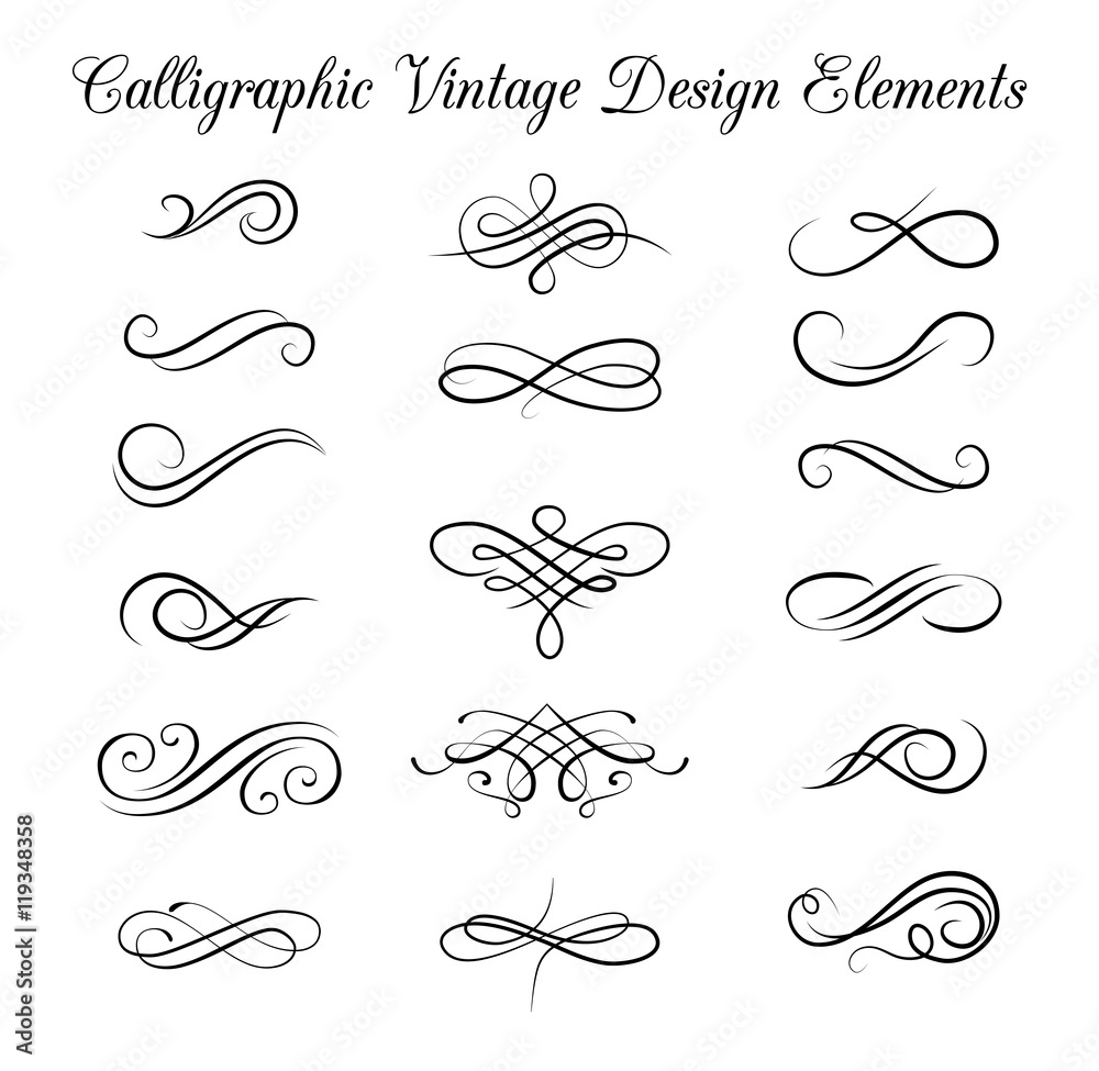 Vintage elements and page decoration. Ornate frames and scroll element ...