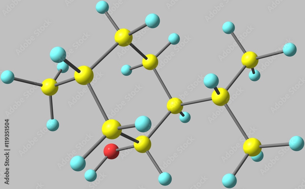 Menthol molecular structure isolated on grey Stock Illustration | Adobe ...