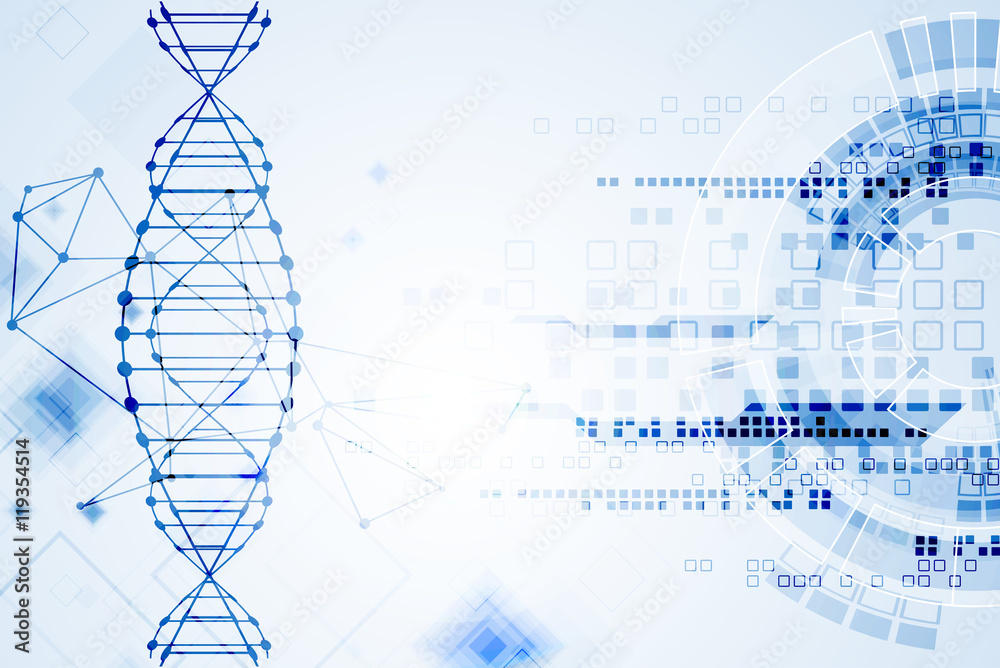Science template, DNA molecules background. Stock Vector | Adobe Stock