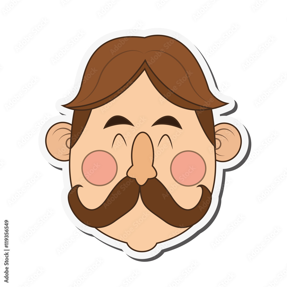 flat design happy middle age man icon vector illustration Stock Vector ...