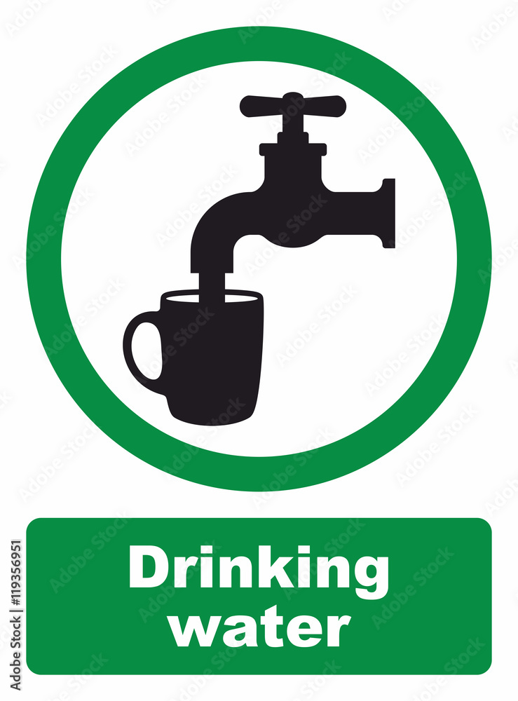 Drinking water sign Stock Vector | Adobe Stock