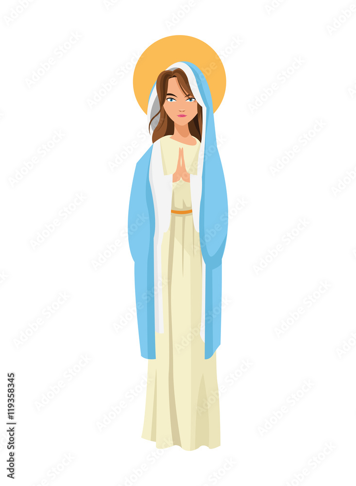 flat design holy virgin mary icon vector illustration Stock Vector ...
