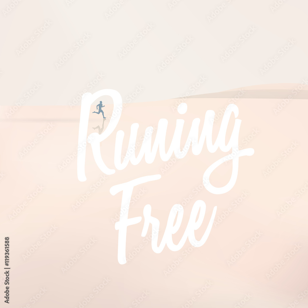Running vector illustration with lifestyle concept. Adult runs on the ...
