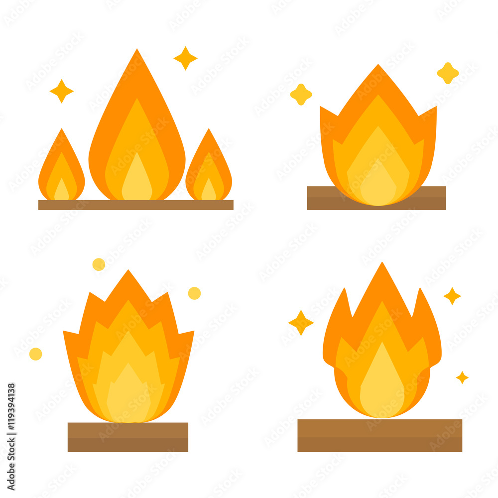 Fire flame hot burn and fire flame vector icon. Warm inferno danger ...