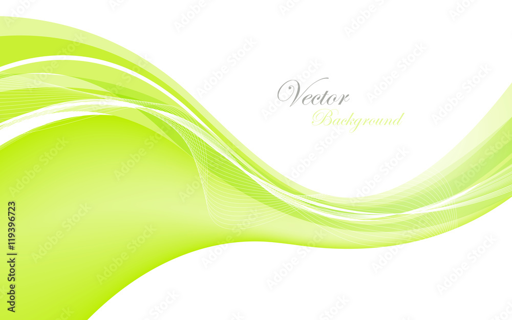 Abstract green waves - data stream concept. Vector illustration Stock ...