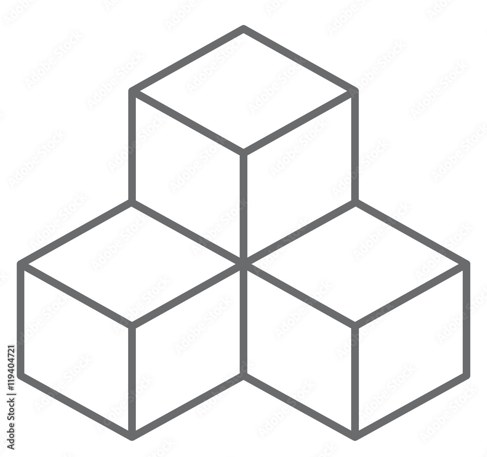 Gray cubes. Vector illustration on white background Stock Vector ...