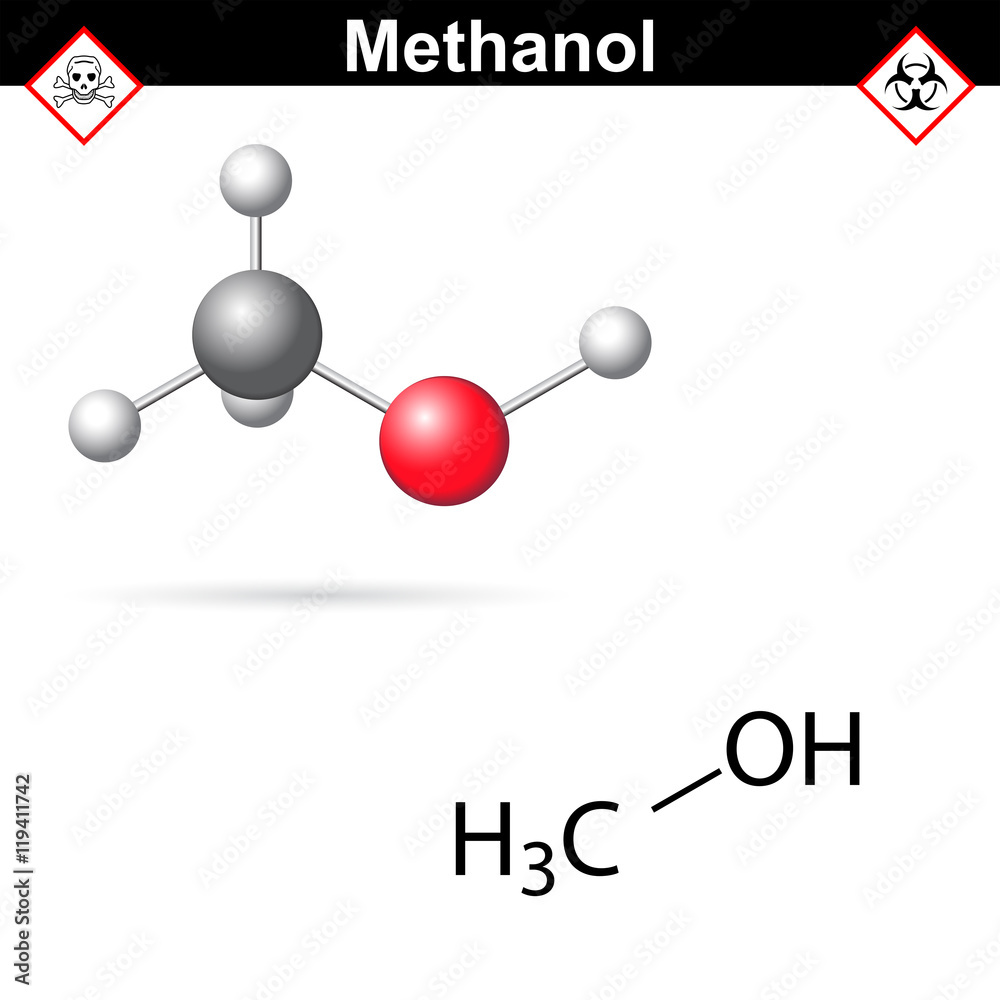 Methanol molecule structure Stock Vector | Adobe Stock