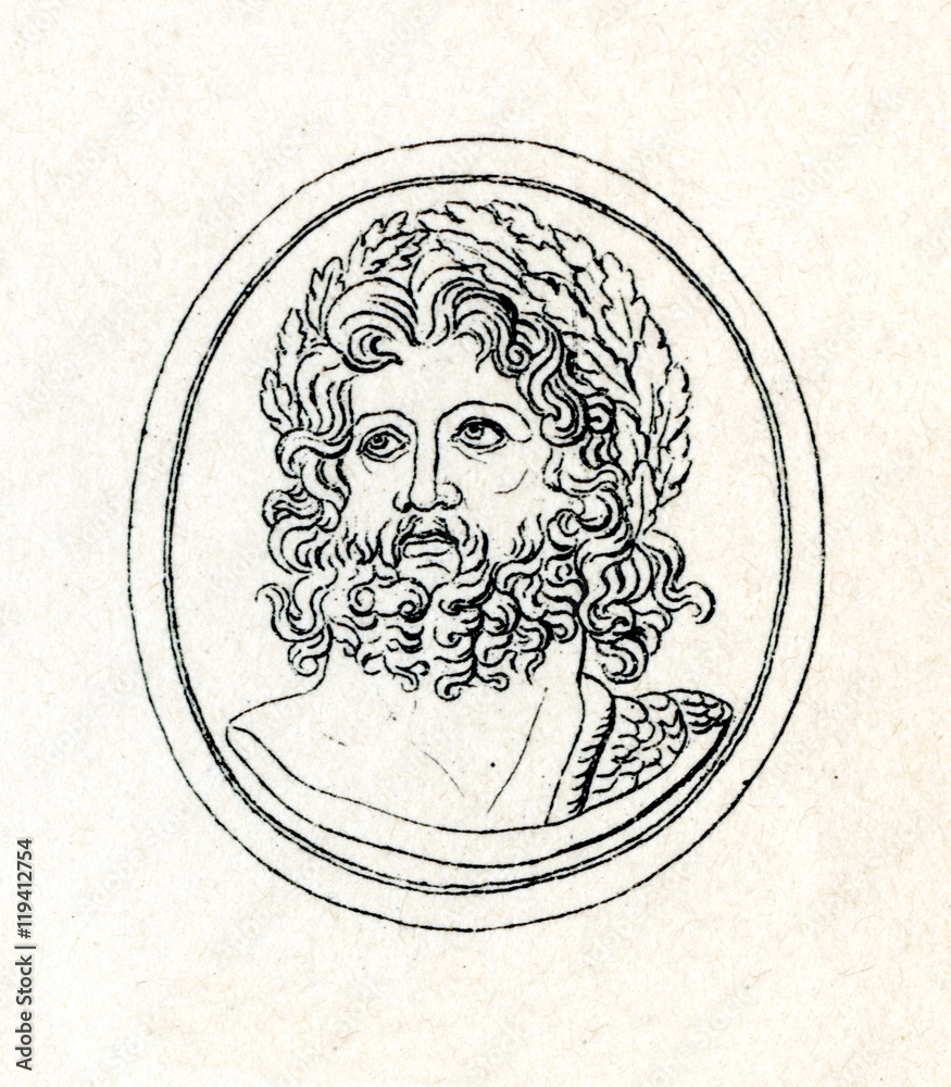 Zeus after his victory over the giants - ancient Greek carved gem (from ...