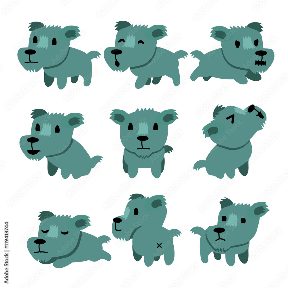 Cartoon character dog poses set Stock Vector | Adobe Stock