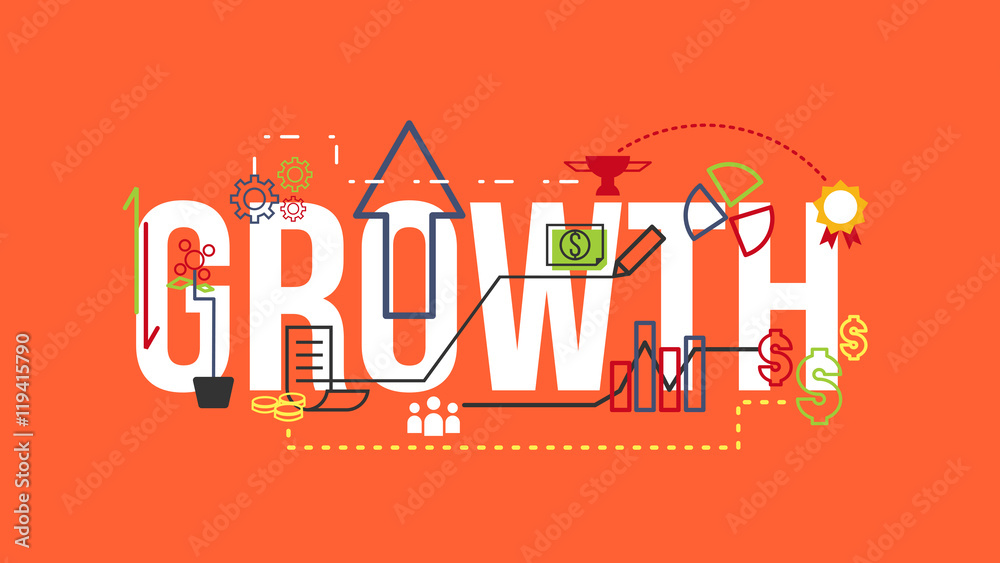 Growth Typography Design Concept Stock Vector | Adobe Stock
