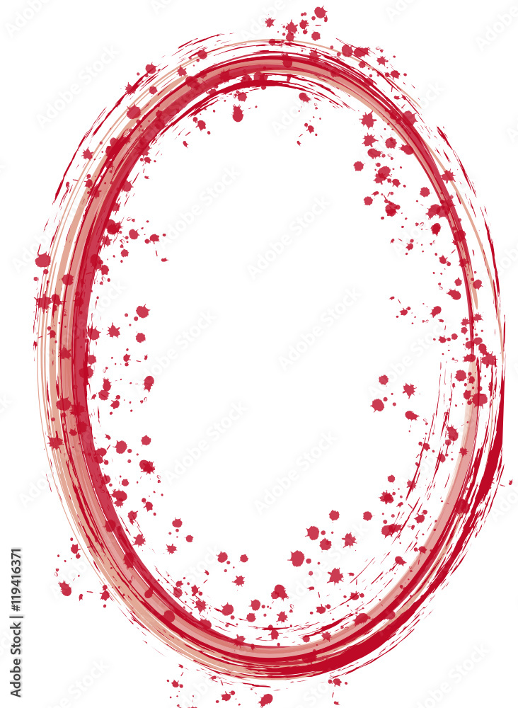 ovaler Rahmen gemalt rot Stock-Vektorgrafik | Adobe Stock