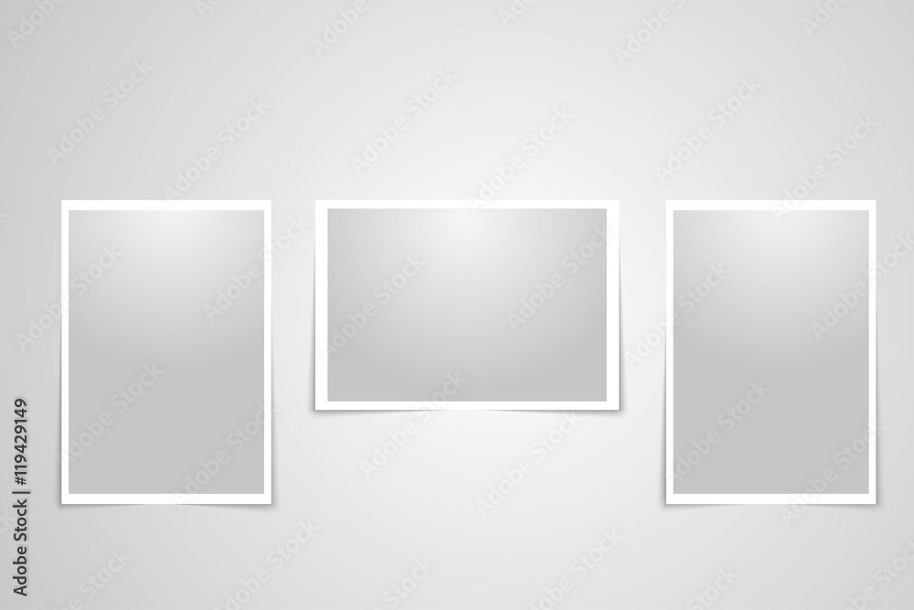 Vector posters template of a papers sheet. Mock ups. Templates . Blank ...