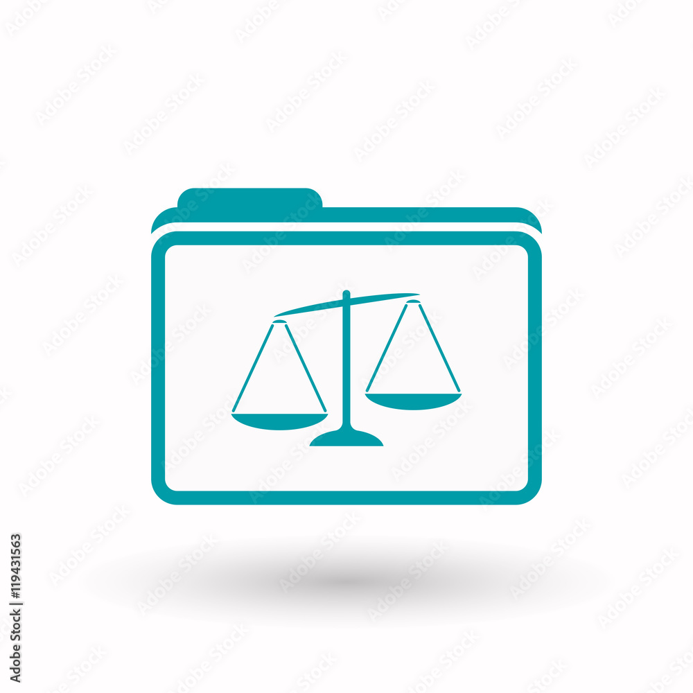 Isolated line art folder icon with an unbalanced weight scale Stock ...