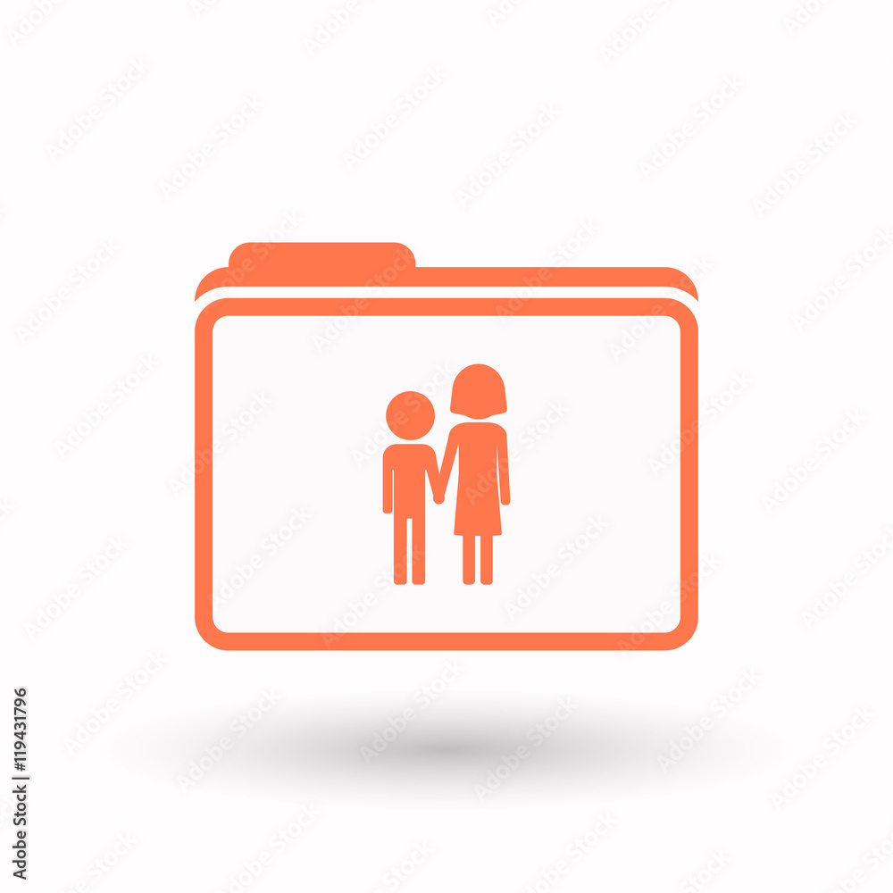 Isolated line art folder icon with a childhood pictogram Stock Vector ...