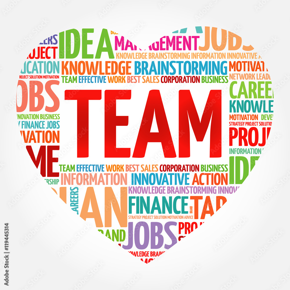 TEAM heart word cloud collage, business concept Stock Vector | Adobe Stock