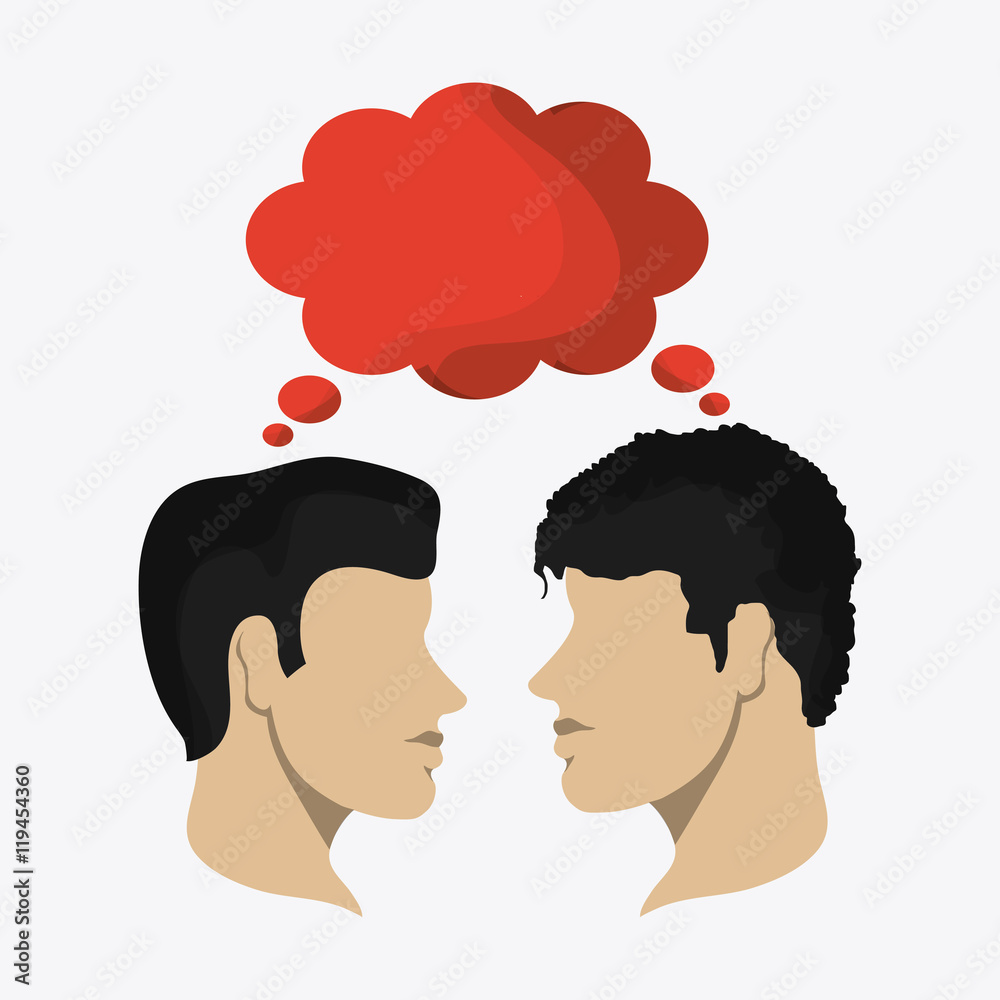 man male bubble people head person profile icon. Colorful and Isolated ...