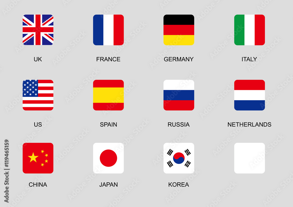 national flag square icon Stock Vector | Adobe Stock