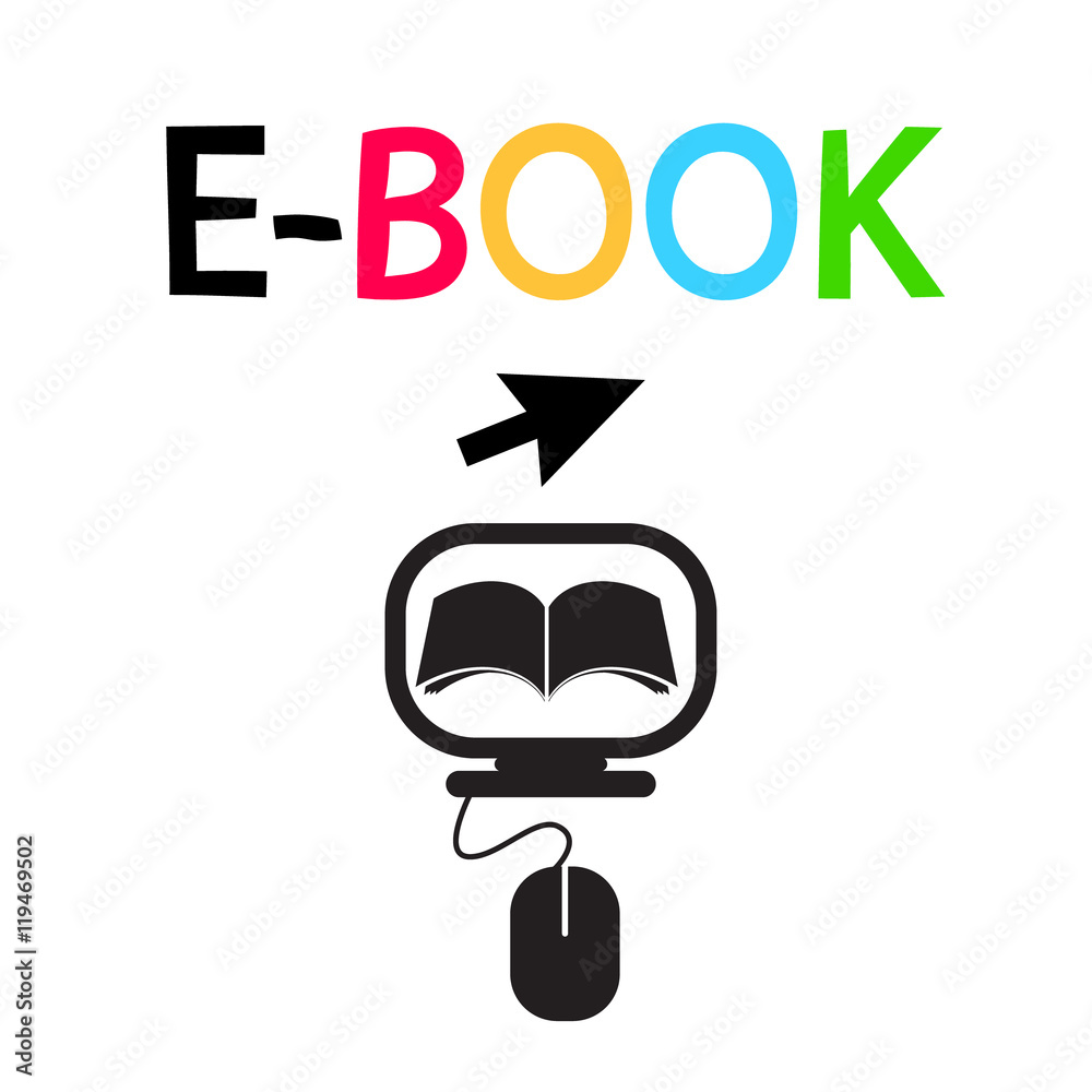 E-BOOK Icon Vector Logo Design Symbol Stock Vector | Adobe Stock