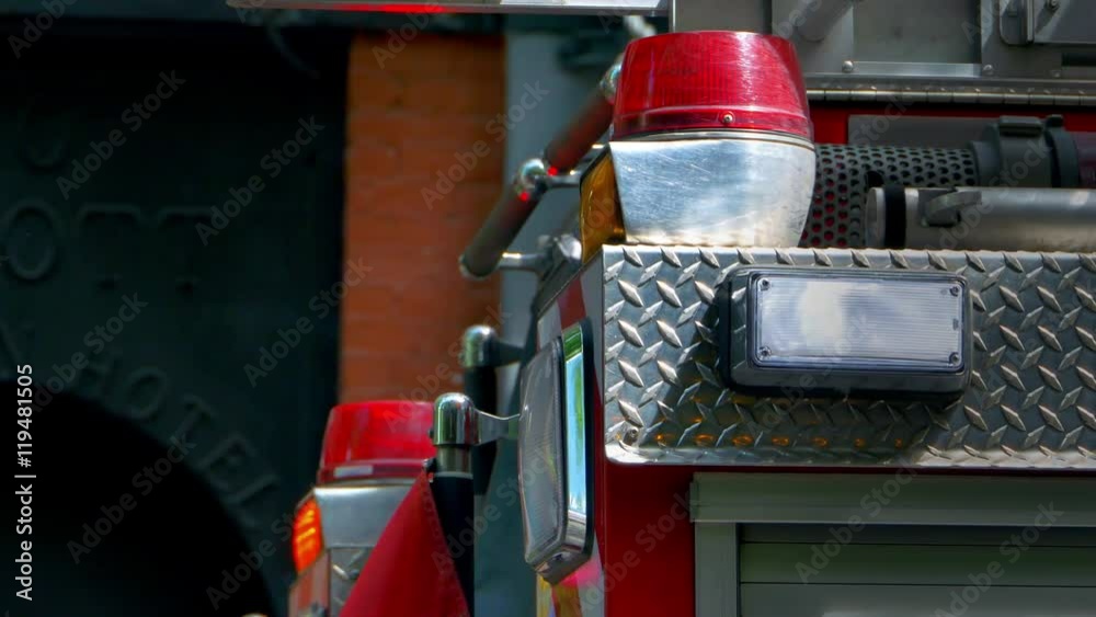 4K Fire Truck Red Light, Emergency Response, Rescue Symbol Stock Video ...