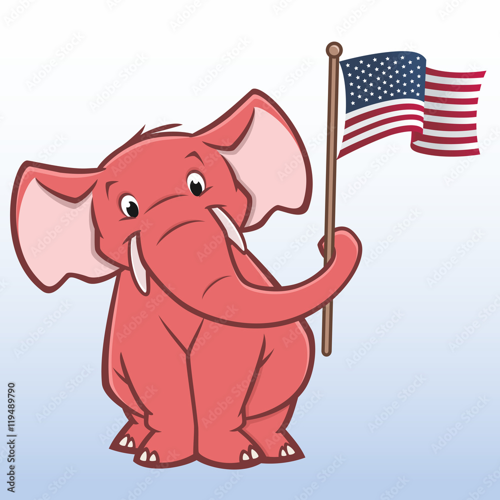 Cartoon Republican Elephant Stock Vector | Adobe Stock