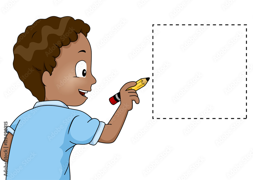 Kid Boy Trace Square Stock ベクター | Adobe Stock