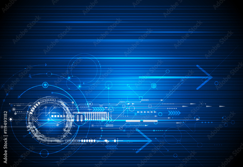 Vector Abstract technology background with eyeball, circuit board ...