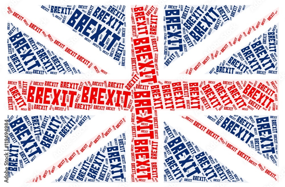 Union Jack Flag word cloud made of repeating word brexit. Stock Vector ...