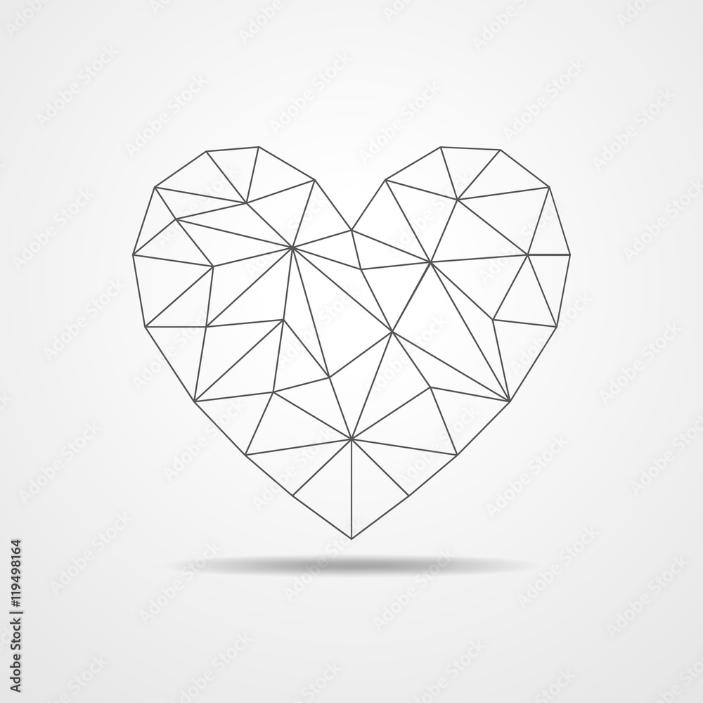 Heart in triangular design - vector illustration. Stock Vector | Adobe ...
