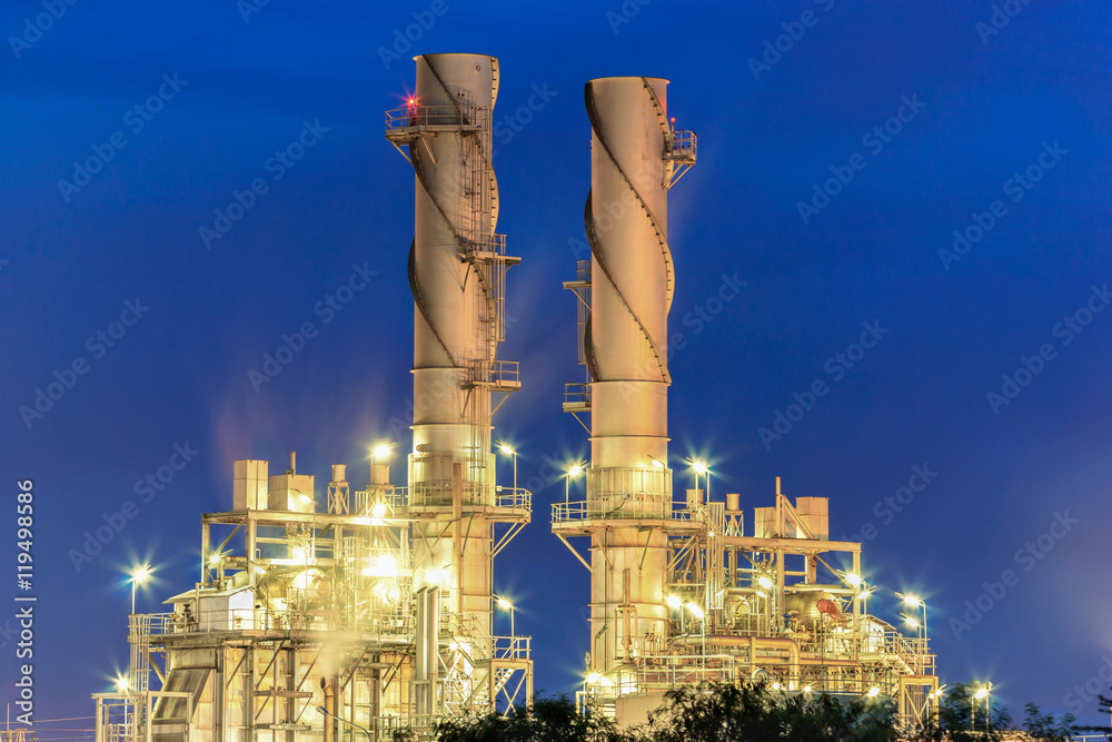 Tower of gas turbine electric power plant Stock Photo | Adobe Stock