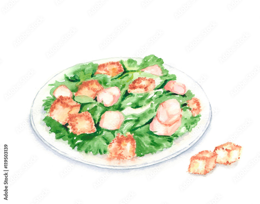 Caesar Salad Drawing
