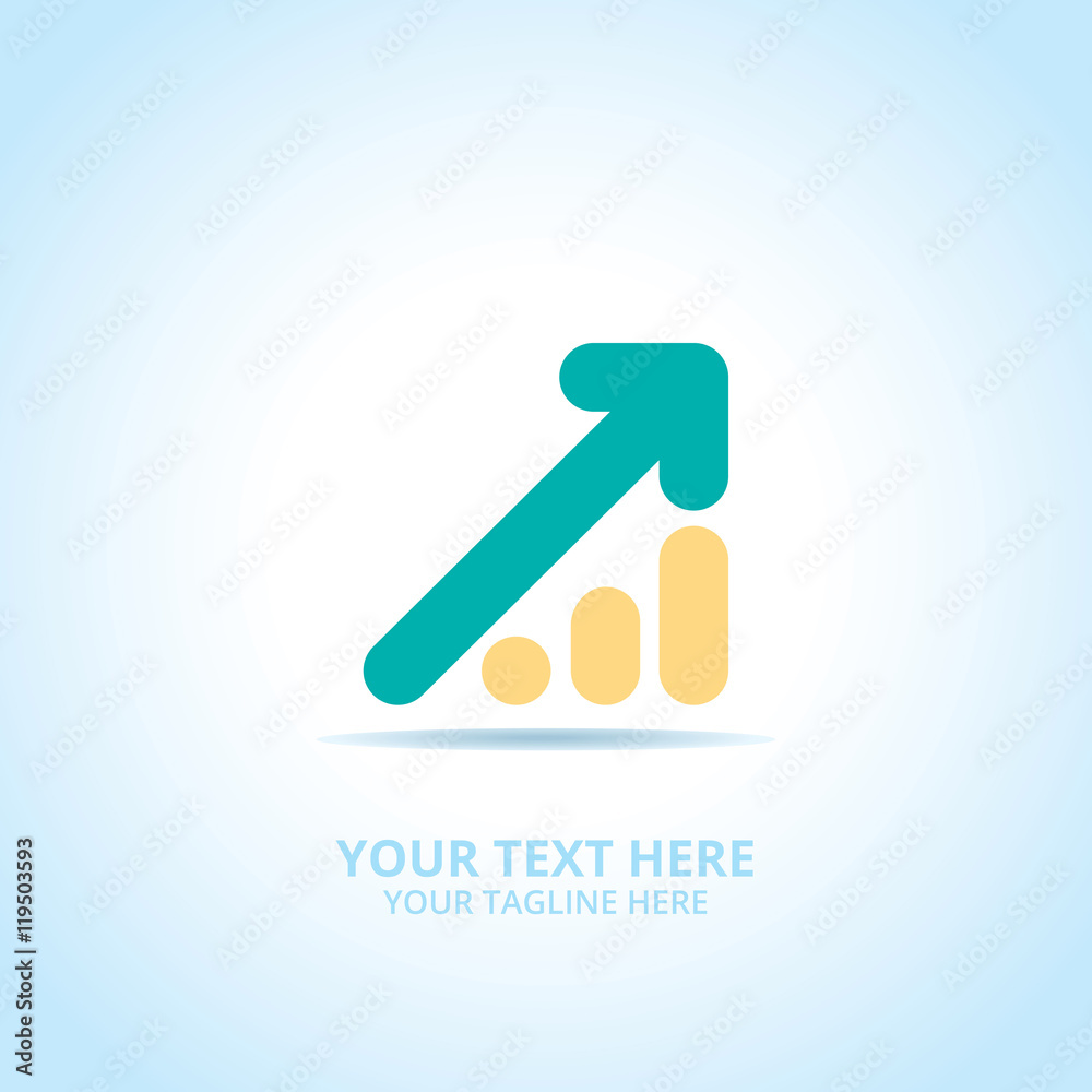 Abstract Progress Arrow logo, design concept, emblem, icon, flat ...