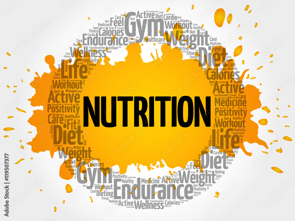 Nutrition word cloud collage, health concept background Stock Vector ...