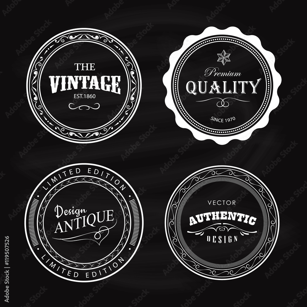 Antique badge vintage label circle retro design vector Stock Vector ...