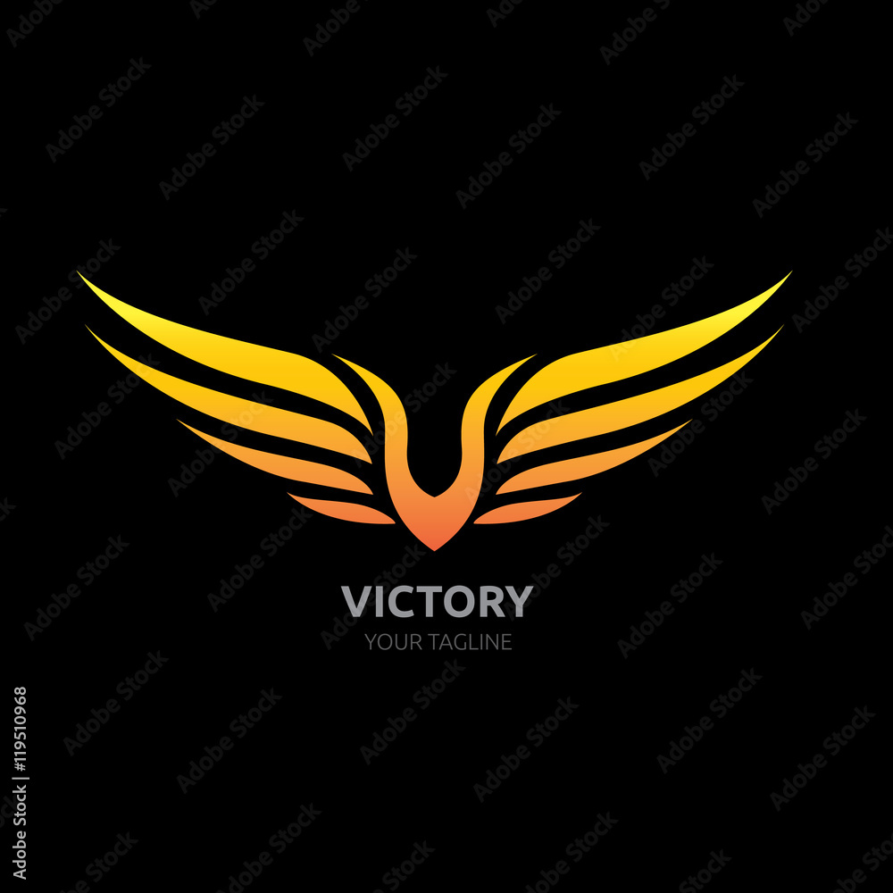 Victory wing logo Stock Vector | Adobe Stock