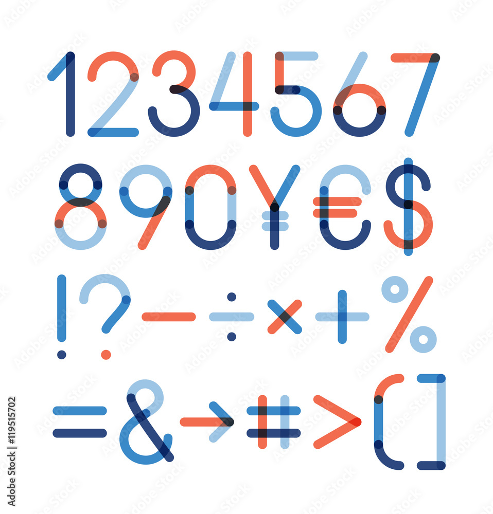 Vector set - Numbers and other symbols Stock Vector | Adobe Stock