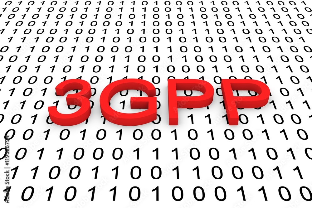 3GPP in the form of binary code, 3D illustration Stock Illustration ...